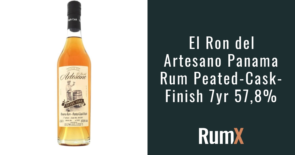 El Ron del Artesano Panama Rum Peated-Cask-Finish 7yr 57,8% | RumX