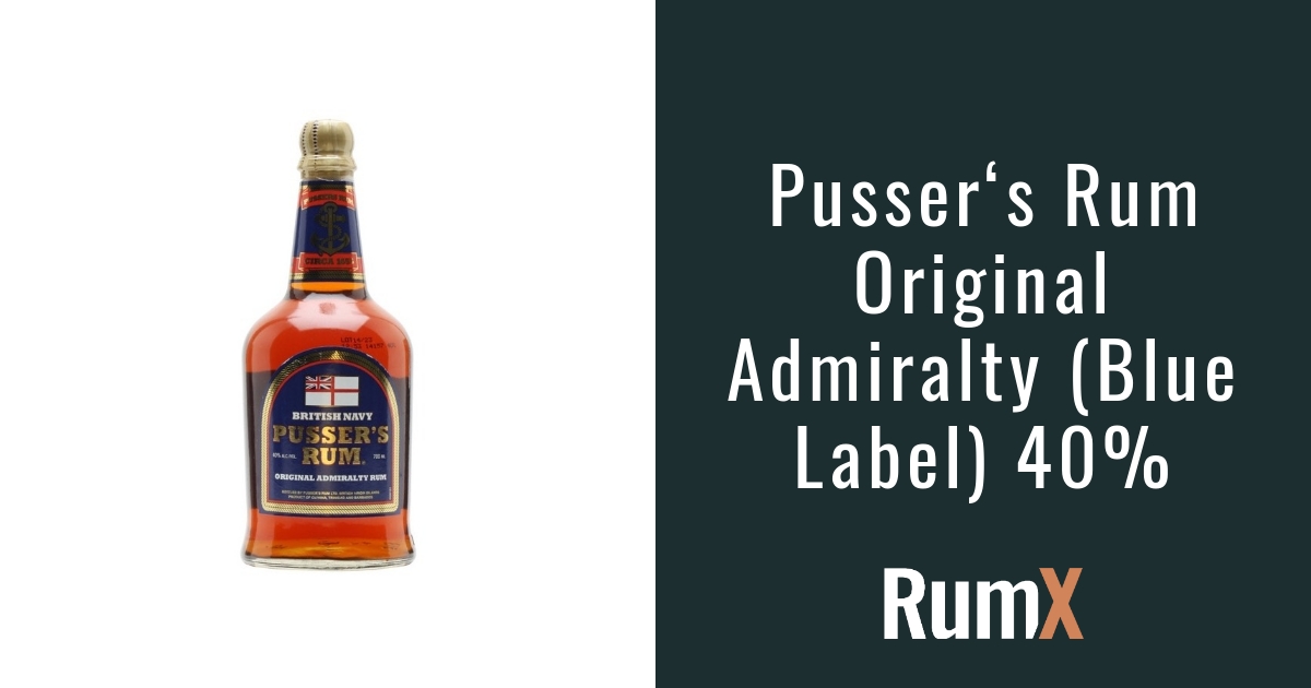 Pusser‘s Rum Original Admiralty (Blue Label) 40% | RumX