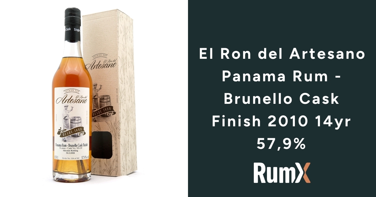 El Ron del Artesano Panama Rum - Brunello Cask Finish 2010 14yr 57,9% ...