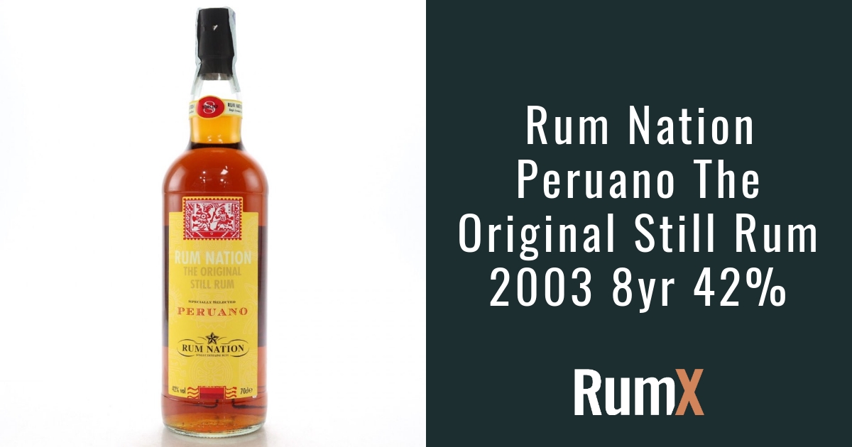 Rum Nation Peruano The Original Still Rum 2003 8yr 42% | RX286 | RumX