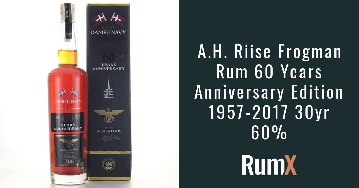 A.H. Riise Frogman Rum 60 Years Anniversary Edition 1957-2017 30yr 60% ...