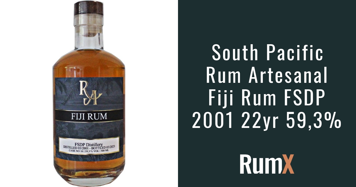 South Pacific Rum Artesanal Fiji Rum FSDP 2001 22yr 59,3% | RumX