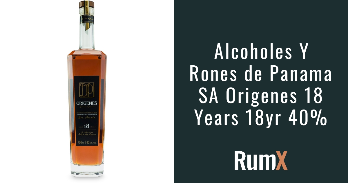 Alcoholes Y Rones de Panama SA Origenes 18 Years | RX174 | RumX
