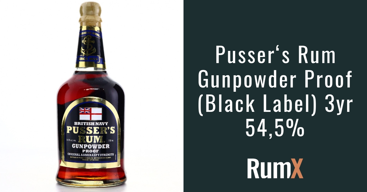 Pusser‘s Rum Gunpowder Proof (Black Label) 3yr 54,5% | RumX