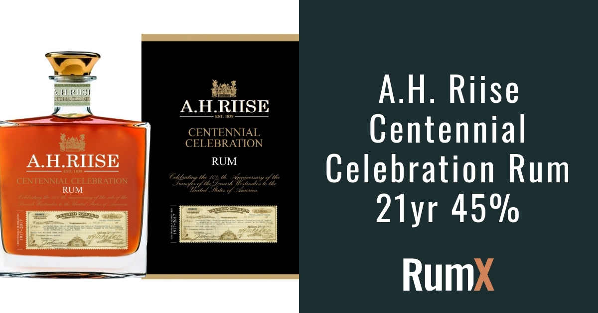 A.H. Riise Centennial Celebration Rum 21yr 45% | RumX