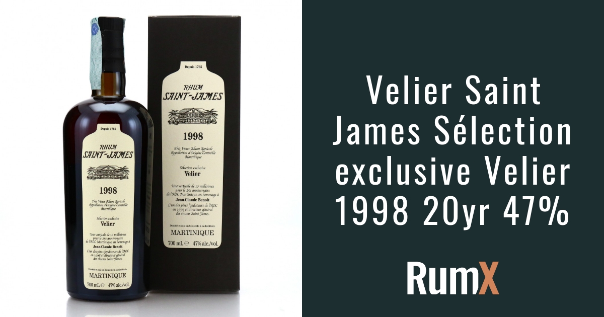 Velier Saint James Sélection exclusive Velier 1998 20yr 47% | RumX